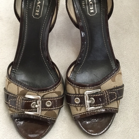 Coach | Shoes | Coach Monogram Made In Italy High Heels Shoes | Poshmark